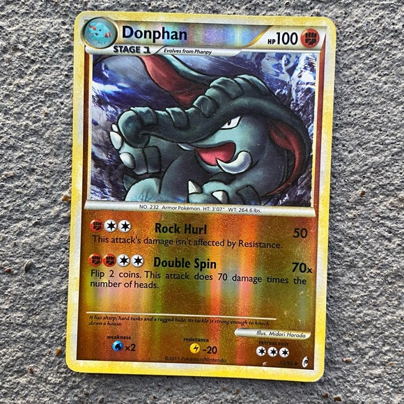 Pokemon | Toys | Pokemon Donphan Card With Gold And Red Accents | Poshmark